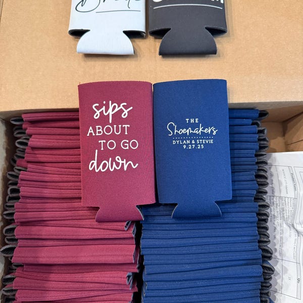 It All Started With a Beer Personalized Wedding Can Coolers | Wedding ...