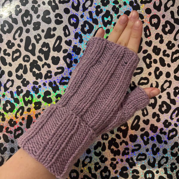 Knitting Pattern – Ribbed Mittens, 3x3 Rib Knit Fingerless Gloves, DIY ...