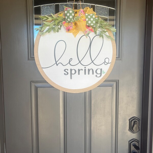 Spring Front Door Decor | Spring Door Hanger | Spring Door Sign ...