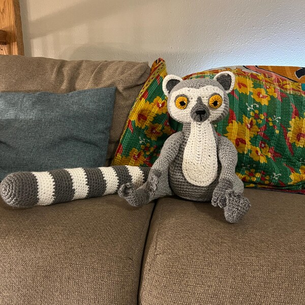 CROCHET PATTERN Lester the Lemur Crochet Amigurumi Stuffed Animal Plush ...
