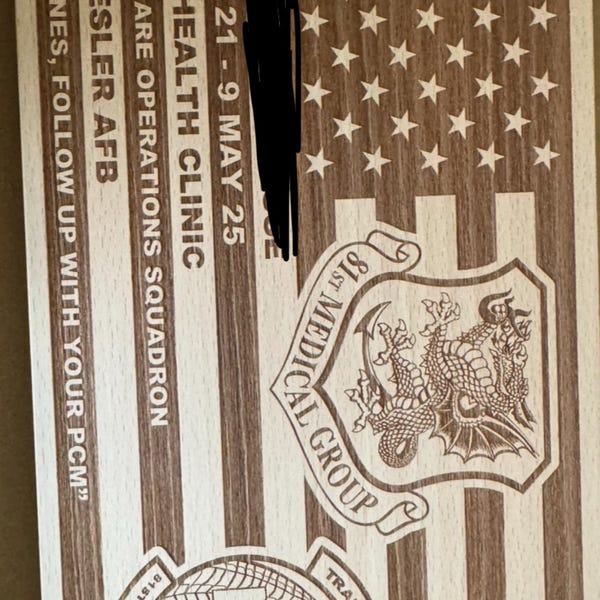 Custom Military Flag Plaque - Personalized Wood Flag With Engraved ...
