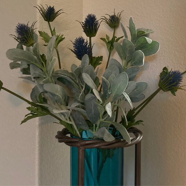 32.5" Faux Blue Thistle Stem - Etsy