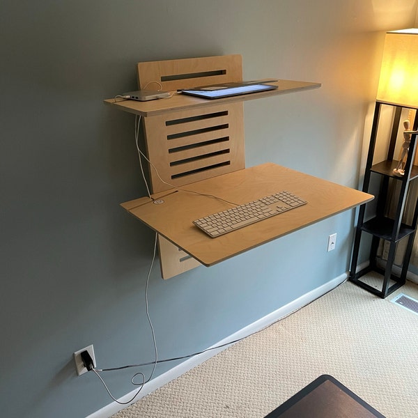 Wallstand Standing Desk Wall Mounted Ergonomic Office With Adjustable ...