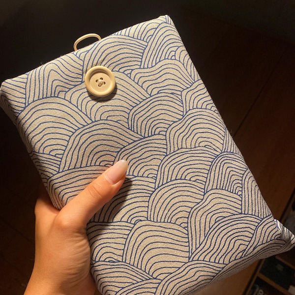 Autumn Book Sleeve, Fall Book Pouch, Leaves Book Bag, Blue Adjustable ...