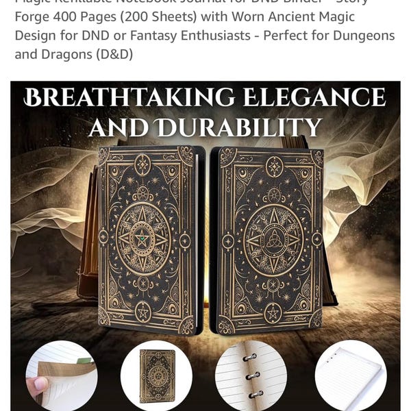 Storyforge Magic Refillable Notebook Journal Binder for DND - 400 A5 ...