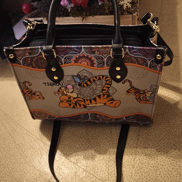 Personalized Winnie the Pooh Tigger Cartoon Leather Bag Handbag,tigger ...
