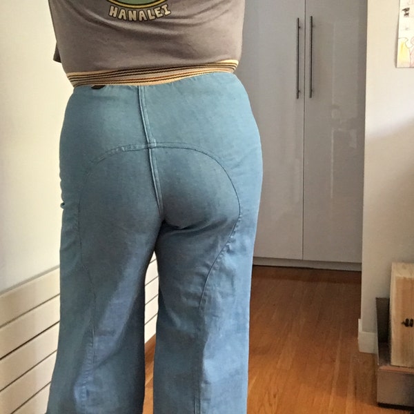 Vintage 1980s Super High Waist Wide Leg Jeans 32w 30l Modern M L