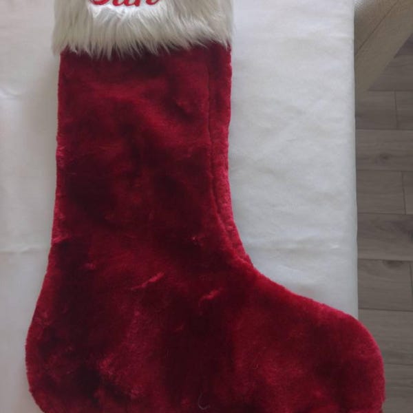 Red Velvet Plush Personalized Stocking | Velvet Custom Stocking ...