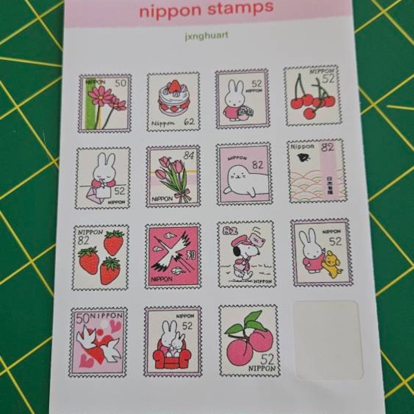 Japanese Nippon Stamps Sticker Sheet - for Bullet Journal, Bujo ...