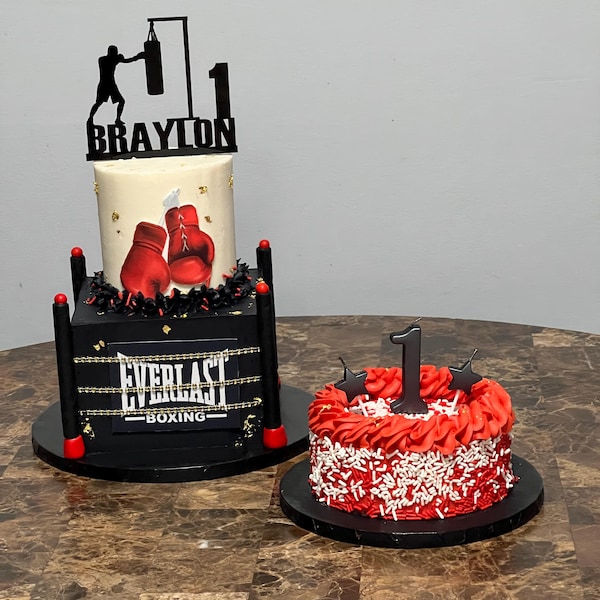Boxing Birthday Cake Topper, Male Boxer Cake Topper, Boxer Decor, Male ...