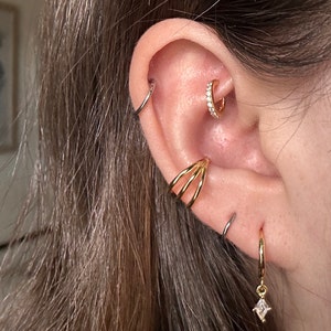 Double Hoop Stud Earring Stack Gift for Her Bridesmaid - Etsy