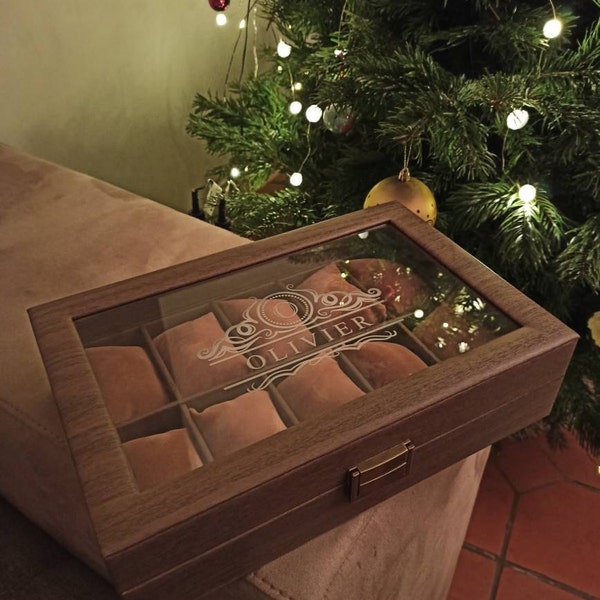 Personalized Watch Box - Holds 10 Watches, Watch Organizer, Watch ...