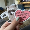 Raccoon Respectfully No | Funny Acrylic Pin | Kawaii Cute Raccoon Pin ...