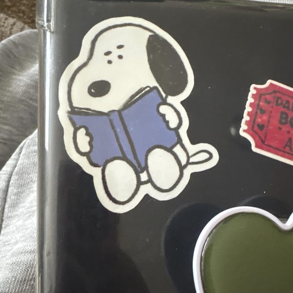 Cute Snoopy Miffy Peanuts Reading | Library Card Stickers - Glossy ...