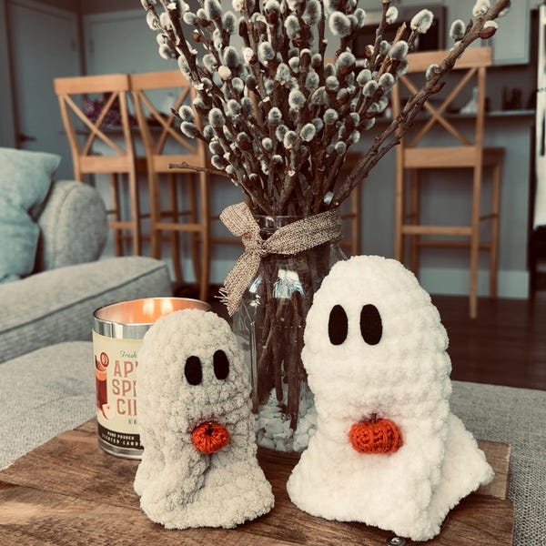 PATTERN: Plush Gasper the Sheet Ghost Crochet Ghost With Pumpkin ...