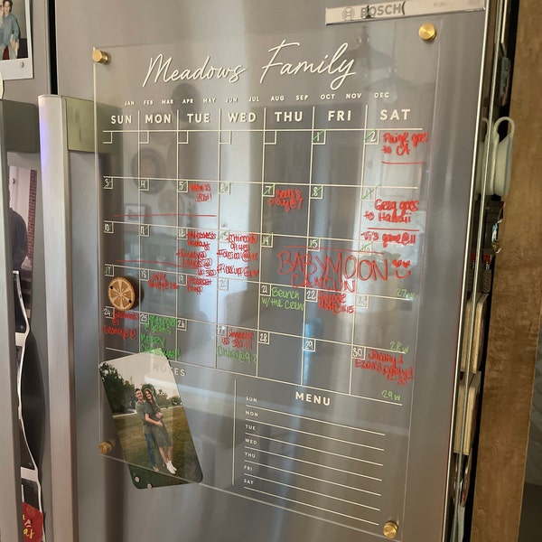 Elegant Custom Family Fridge Calendar | Modern Kitchen Organization ...