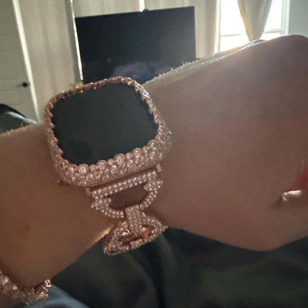 Swarovski Crystal Apple Watch Cover Silver, Apple Watch Case Floral ...