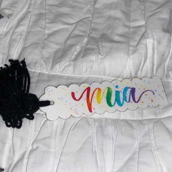 Personalized Bookmark Custom With Watercolor Hand Lettered Calligraphy ...