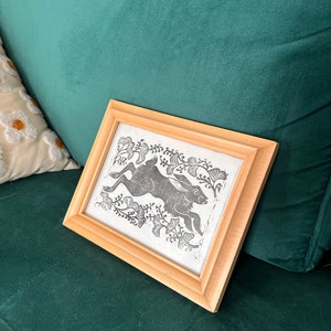 Classy Cold Drinks in Summer Linocut Blockprint 5x7 Handmade Art Print ...