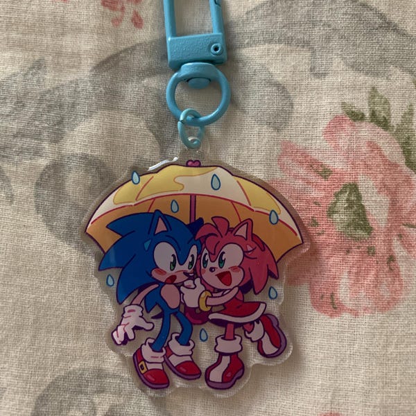 Sonic/shadow & Sonic/amy Keychains - Etsy