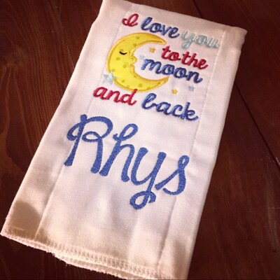 I Love You to the Moon and Back Applique Embroidery Design Instant ...