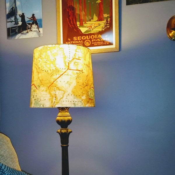 Antique World Map Handmade Lampshade - Etsy