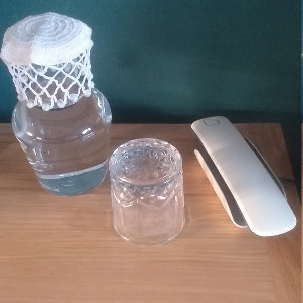 Wine Carafe/jug Cover/wine Glass Cover White Vintage Inspired, Beaded ...