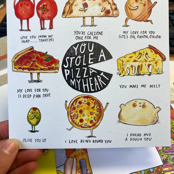 You Stole A Pizza My Heart* Pizza Pun Love Card * Anniversary ...