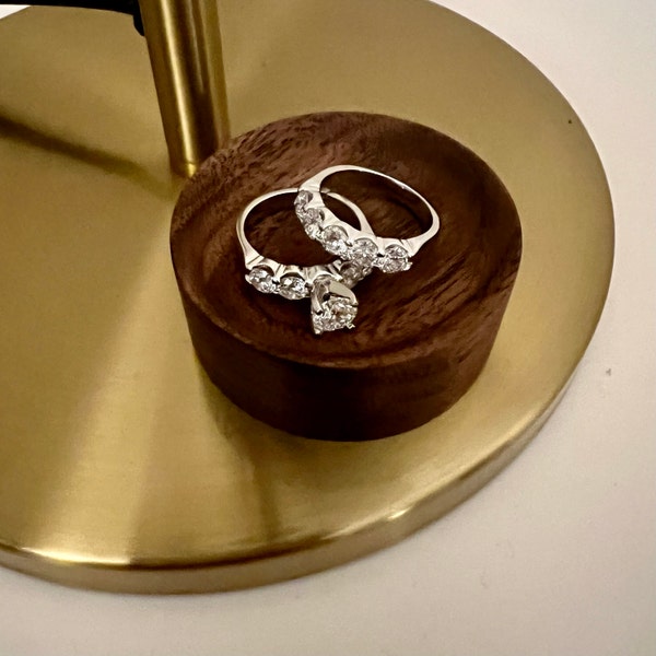 Handmade Walnut Wood Ring Dish, 5th Anniversary Gift - Etsy