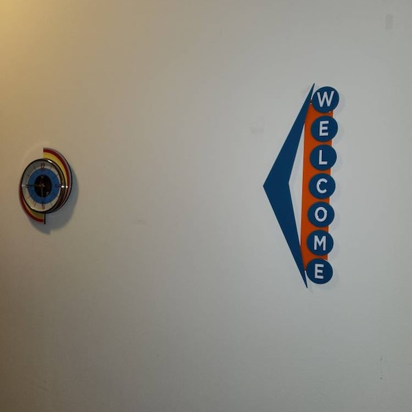Mid-century Modern Style Vertical Welcome Sign | MCM Home Decor ...