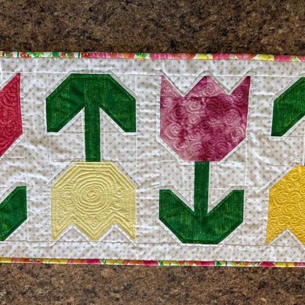 Tulip Quilt Block Pattern PDF Spring Flower - Instructions for 6 Inch ...