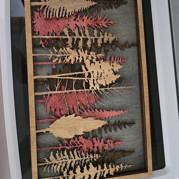 Layered Forest Design for Laser Cutting - 2 Separate Designs 4 Panels ...