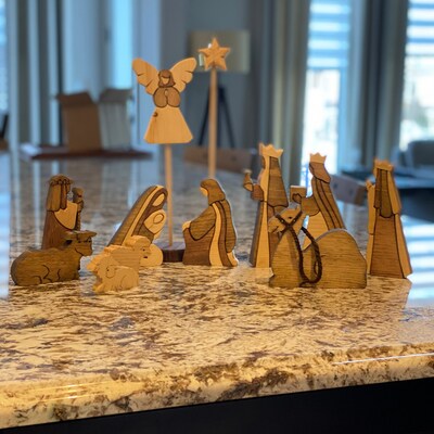 10 Piece Nativity Set Upgrade You Get a Stable, Angel, Donkey and ...