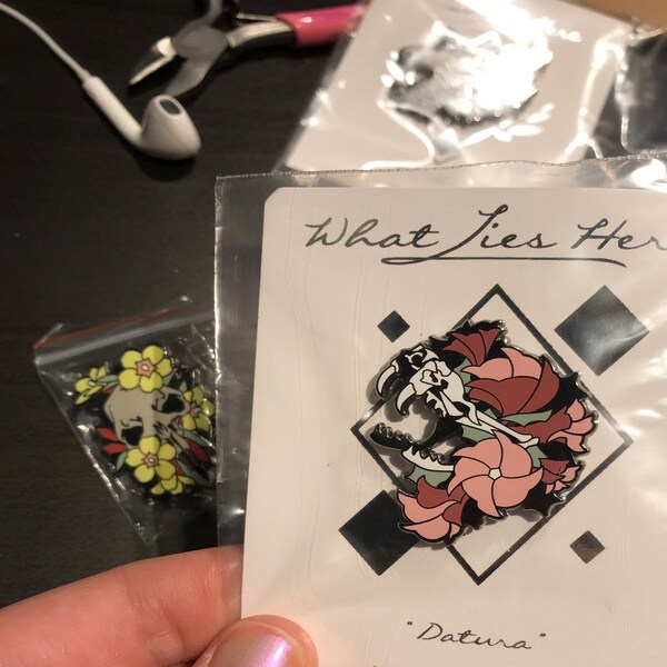 Datura Snake Enamel Pin - Etsy