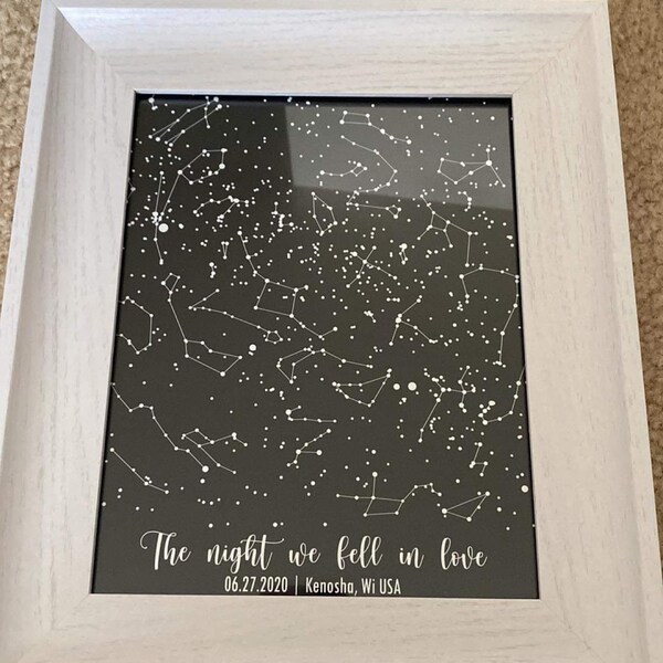 Personalized Star Map by Date for Valentines, Custom Gift for Him ...