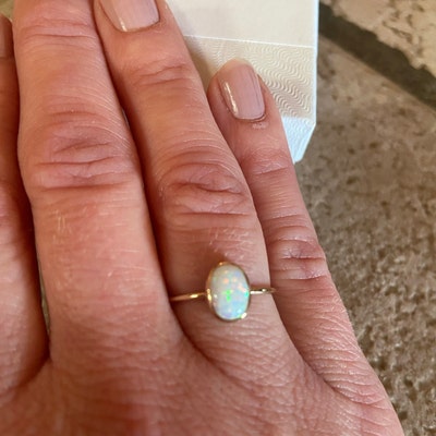 White Opal Ring, White Fire Opal Ring, Multicolour Fire Opal, Silver ...