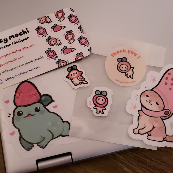 Raspberry Hat Frog Sticker / Fruit Frog Sticker / Toad Sticker / Cute ...
