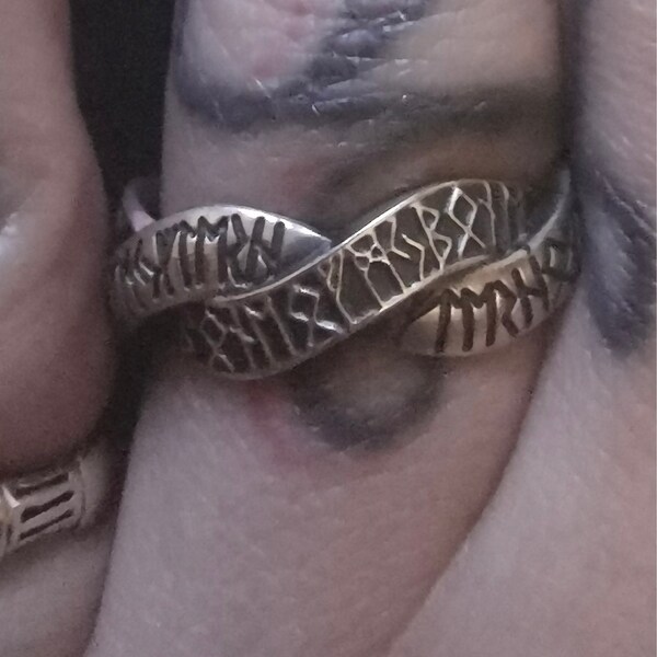 Sterling Silver Nordic Rune Ring, Rune Wedding Band, Magical Jewelry ...