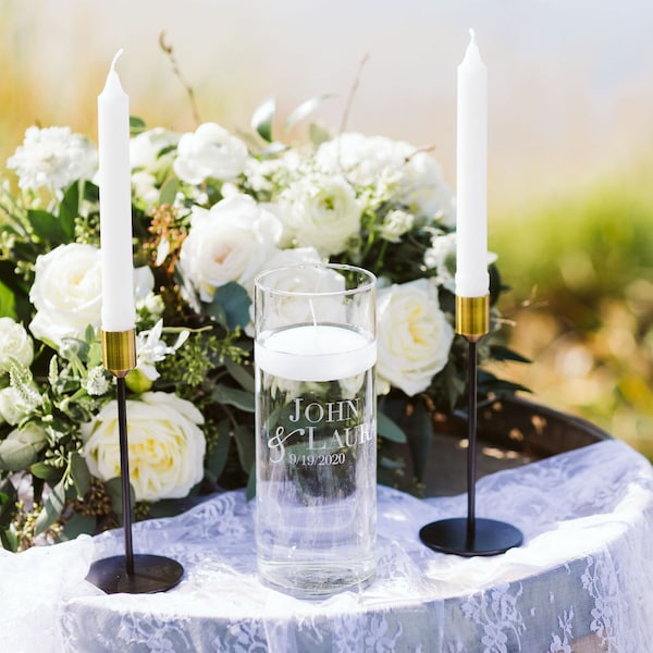 Personalized Unity Ceremony Candle Holder Engraved With Design Options ...