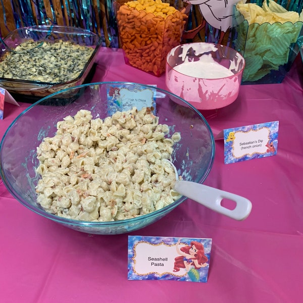 Little Mermaid Food Tent Birthday Party Printable Ariel Mermaid Food ...