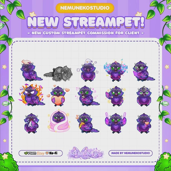 Custom Chibi Cute Stream Pet Widget / Animated Stream Widget / Pet ...