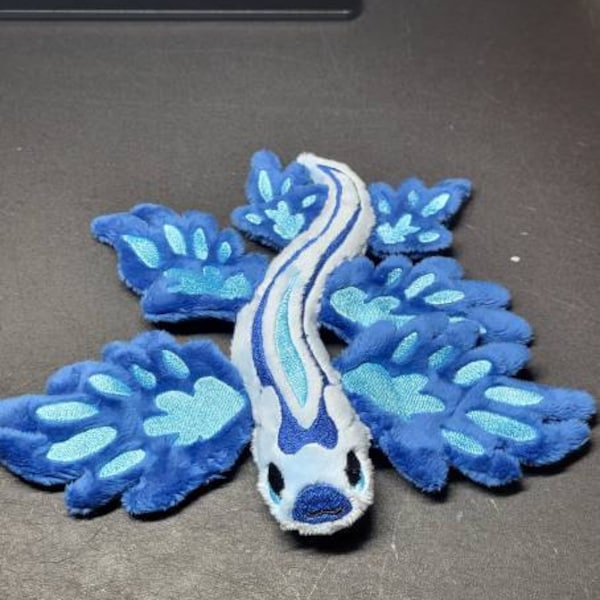 ITH Blue Dragon Sea Slug Plush Embroidery Pattern | Adorable Blue ...