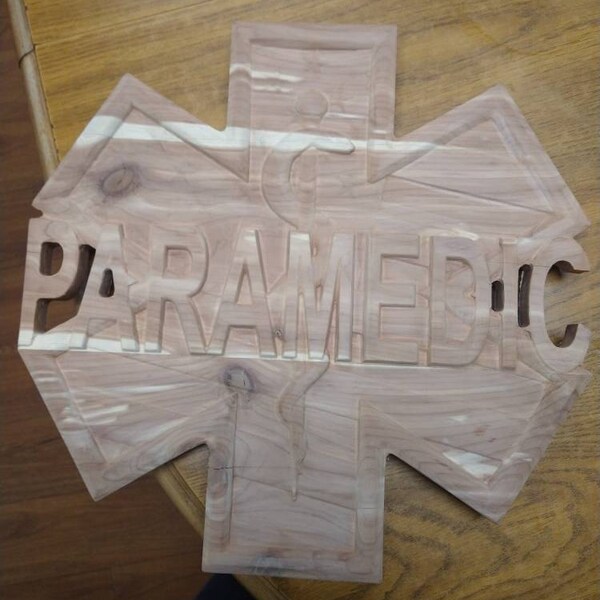 Paramedic Sign With US Flag, 3d Relief STL File for Cnc Router Carving ...