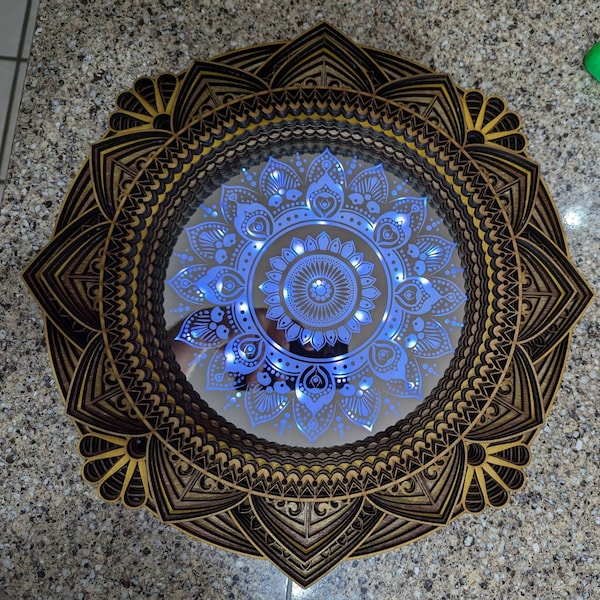 Digital Files Multilayered River Mandala Mirror, Layered Wall Art ...