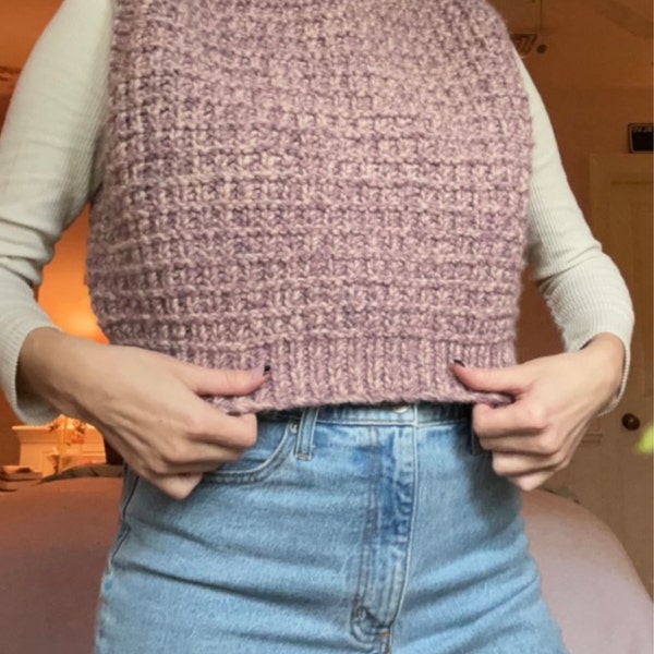 Knitting Vest Pattern, Easy Knitting Vest Sweater, Easy Knit Vest ...