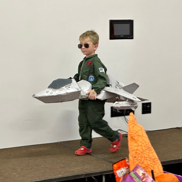 Jet Fighter Kids Costume Digital Templates for Cardboard Build - Etsy