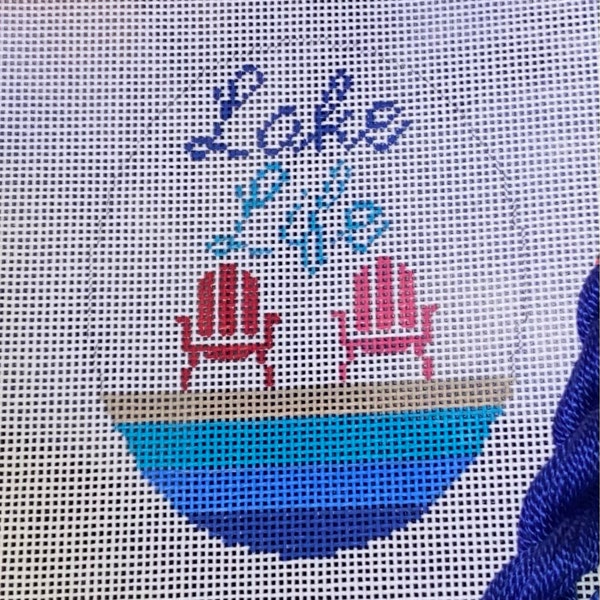 Hand Painted Lake Life Needlepoint Canvas by Mypinksugarlife - Etsy