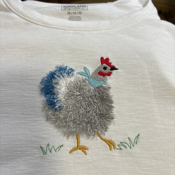 Fuzzy Chicken With Bandanna Farm Bird Fluffy Chicken Fringed Machine ...