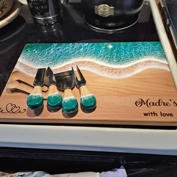 Resin Trays With Custom Options, Medium Charcuterie Tray, Blue Resin ...