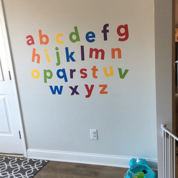 Alphabet Decal | Lowercase Letter Wall Stickers | Children Wall Decal ...